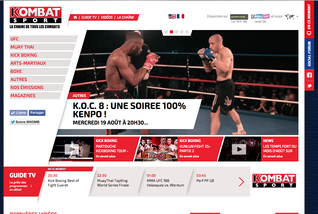 Le K.O.C 8 sur Kombat Sport